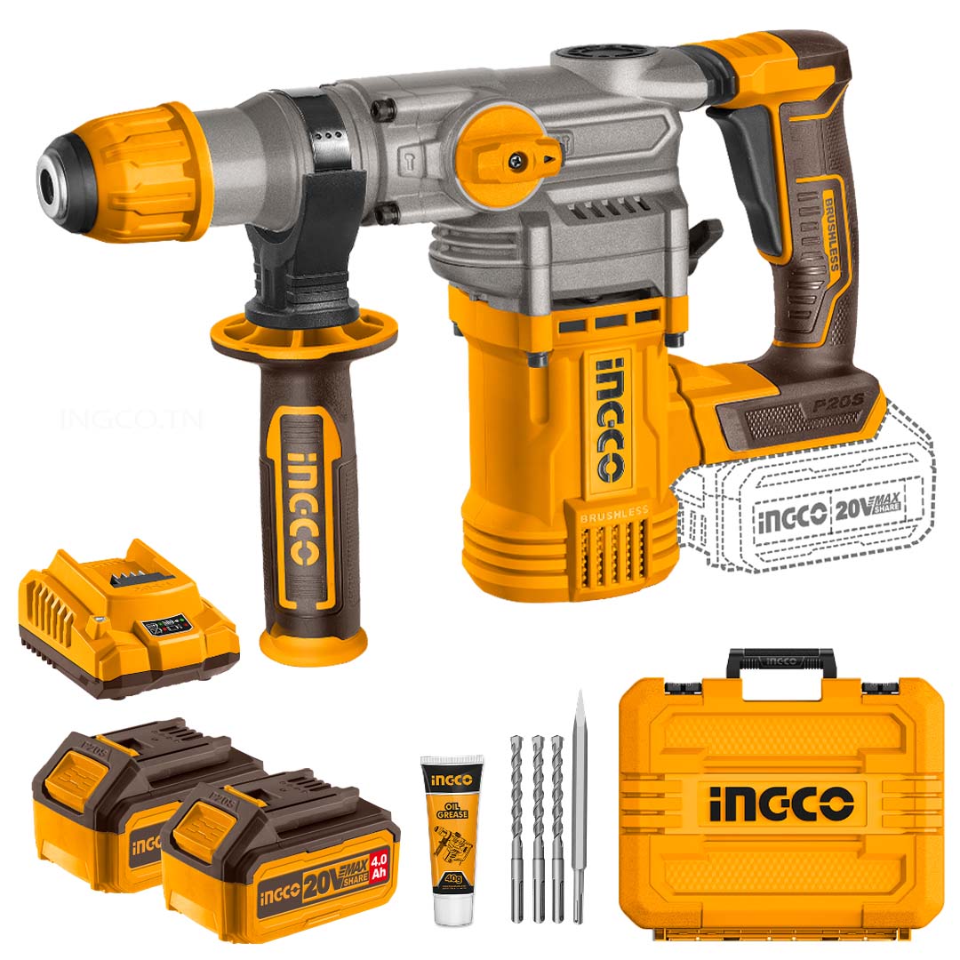 Marteau perforateur ingco 20v-4ah 28mm - Ingco