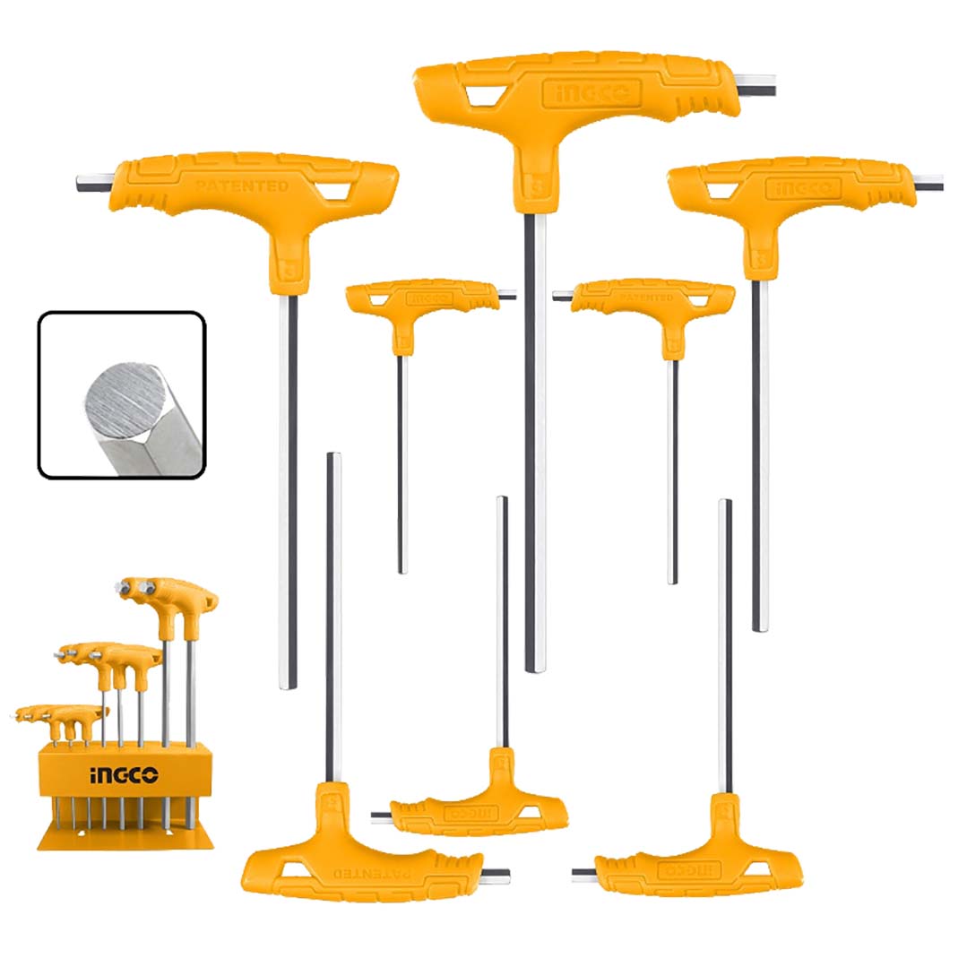 Cles hexagonales 8pcs en t ingco - Ingco