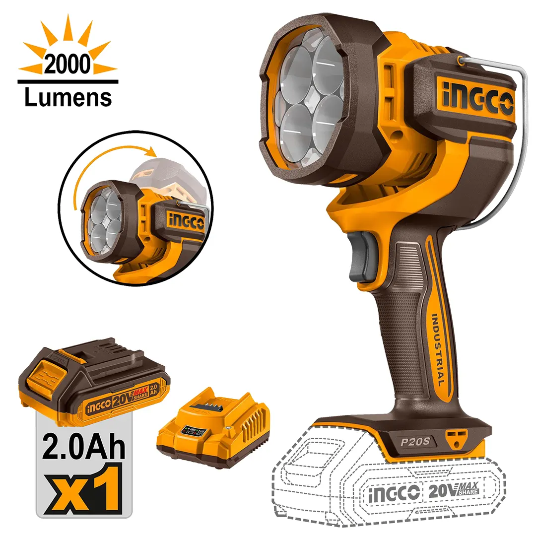 Torche ingco 20v 2000 lm - Ingco
